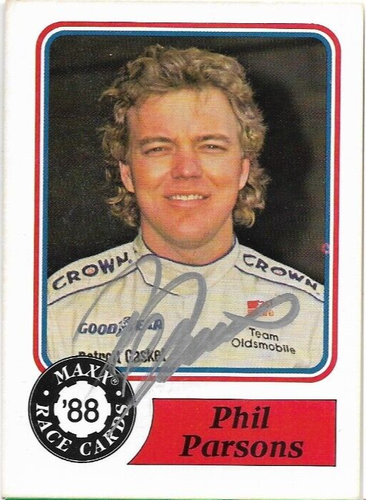 NASCAR Phil Parsons signed 1988 MAXX racing card #26 auto ROOKIE | eBay