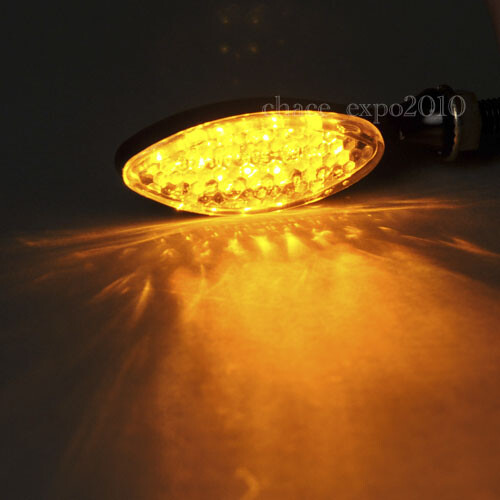 2x 12 LED Amber Motorcycle Bike Turn Signal Indicators Light Universal ...