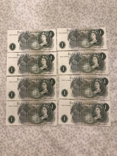 British Bank Of England £1 One Pound Banknotes X8 | eBay