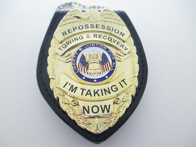 Tow Truck Drivers Idenification Gold Badge with Leather Belt Clip ...