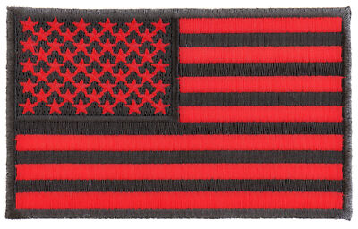 Black and Red American Flag Patch 4 Inch- 4x2.5 inch - P4597 | eBay