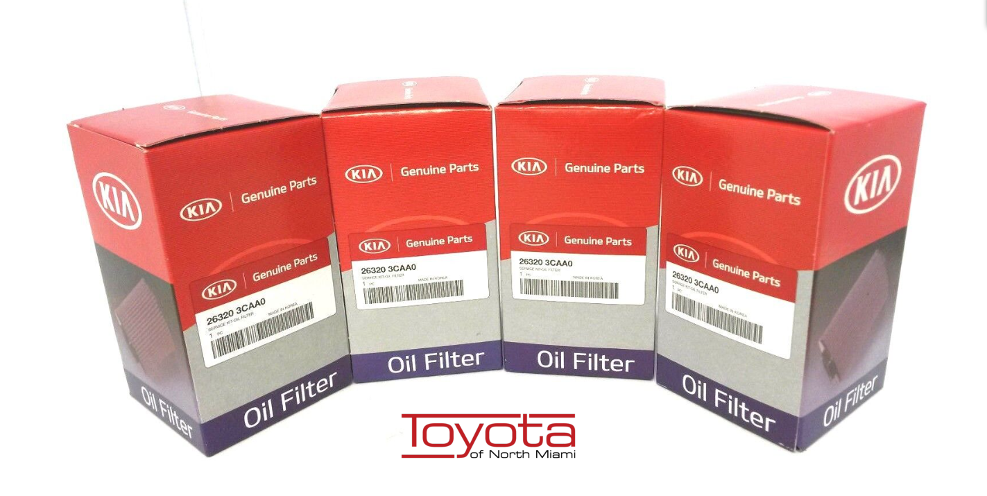 4 PK OEM Hyundai Kia Engine Oil Filter 26320-3CAA0 Sedona Azera Santa ...