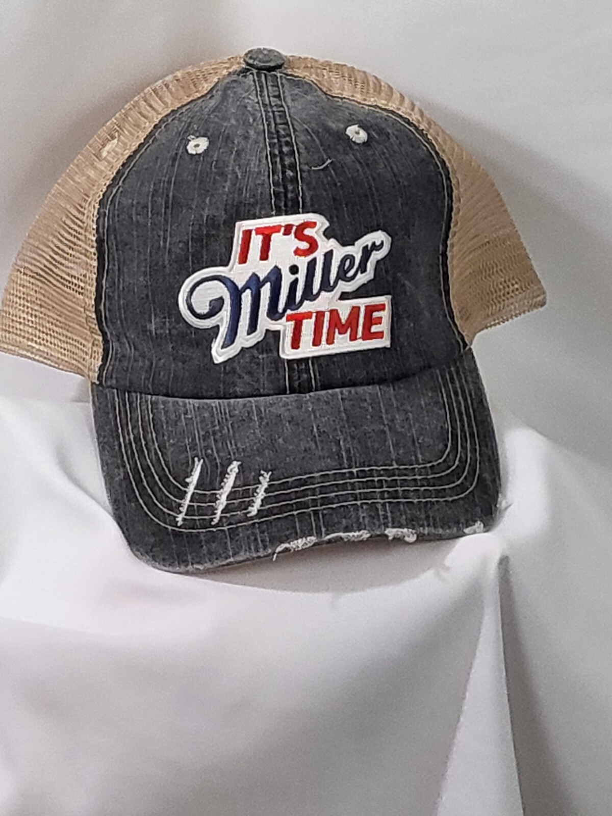 New-Miller Time Beer Adjustable Mesh Cap-Retro Beer | eBay