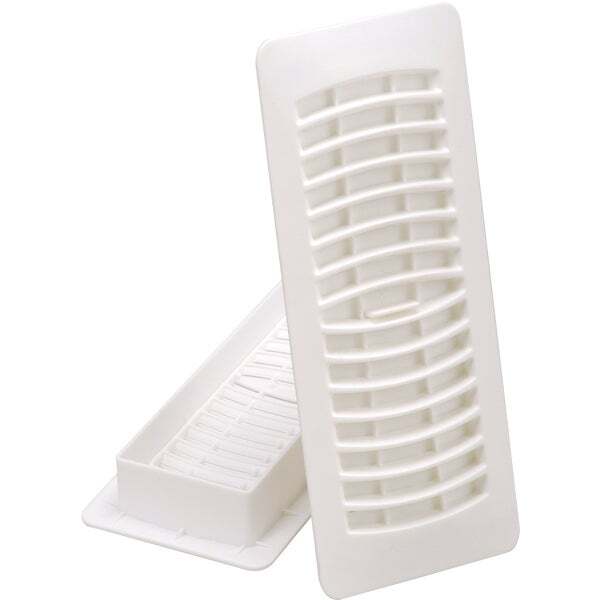 (1)-White Plastic 4" X 12" Furnace Heat Floor Register Imperial Mfg ...