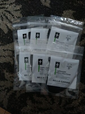30 BELLA + CANVAS FACE MASKS/ FACE COVERS, BLACK, ADJUSTABLE | eBay