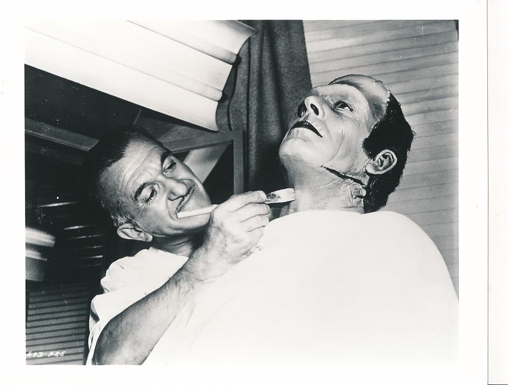 GLENN STRANGE JACK PIERCE Makeup Candid HOUSE OF DRACULA Universal ...