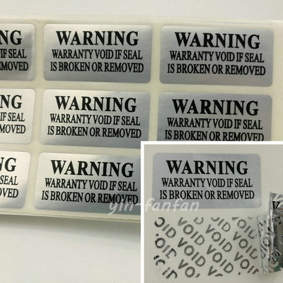 silver VOID Security Labels Removed Tamper Evident Warranty Sticker 100 ...