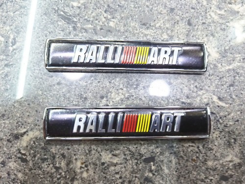2pcs New MITSUBISHI Ralliart Car Side Wing Fender Emblem Badge Sticker ...