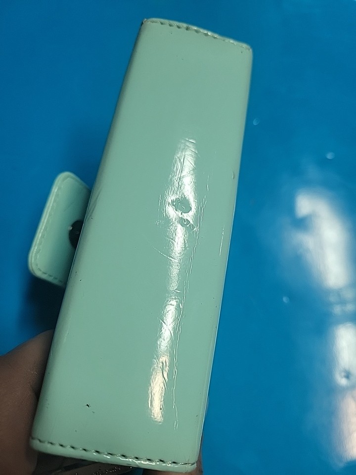 Nintendo DS Game Case Wallet Aqua Faux Patent Leather Zip Wear | eBay