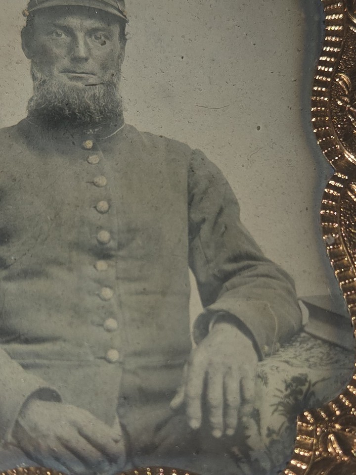 1869s RUBY RED AMBROTYPE of Fierce CIVIL WAR SOLDIER | eBay