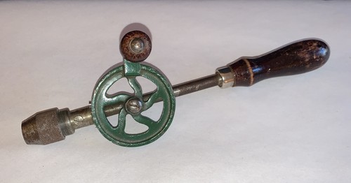 Vintage GREEN METRO TOOL WORKS Hand Drill Germany Egg Beater Wood ...