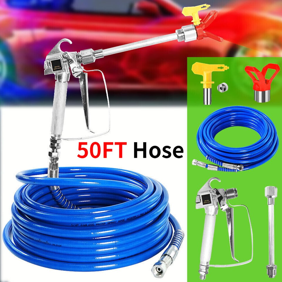 50ft Airless Paint Spray Hose Kit 1/4in Swivel Joint 3600psi with ...