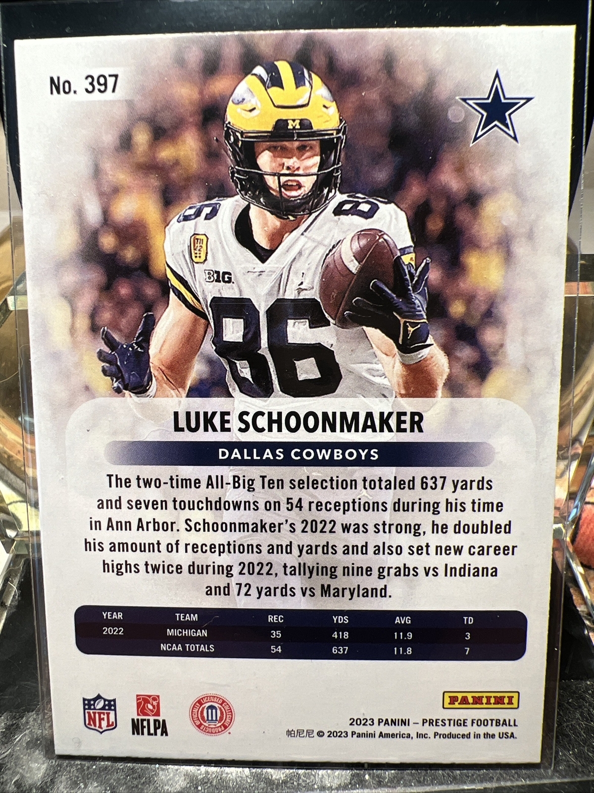 2023 Panini Prestige Luke Schoonmaker Rookie RC #397 Hyper Parallel SP ...