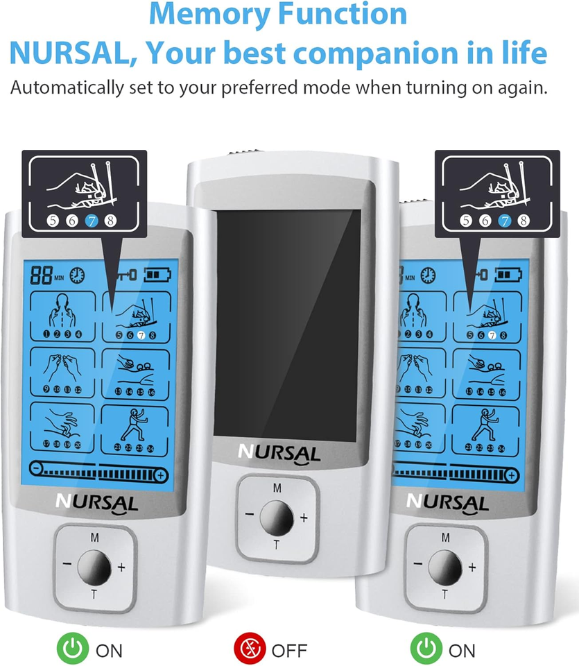 NURSAL 24 Modes TENS Unit Muscle Stimulator with Continuous Stimulation ...