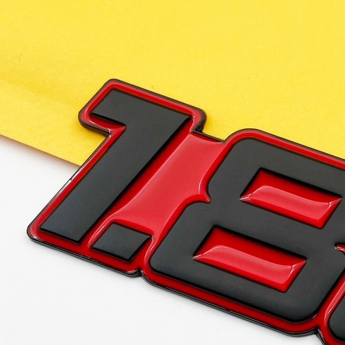 2x Metal Car Body Black & Red 1.8L Logo Car Engine Emblem V6 V8 SUV ...
