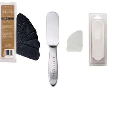 Cuccio Reusable Stainless Steel Pedicure File + 50 Black + 50 White ...