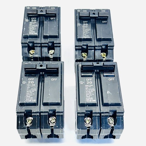 (LOT OF 4) GE THQL2120 20-AMP 2-POLE 120/240VAC BREAKER | eBay
