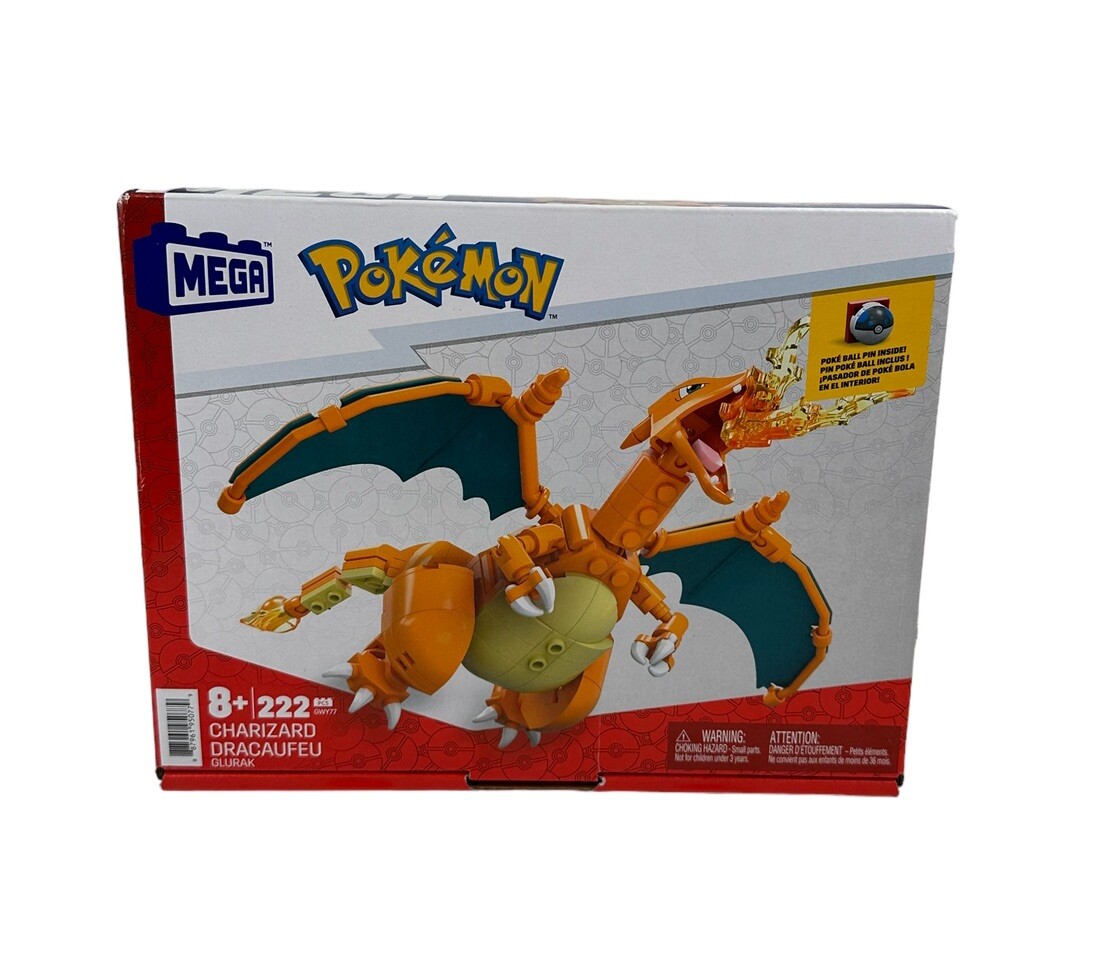 MEGA Pokémon Building Toy Kit Charizard Action Figure Building Set (222 ...