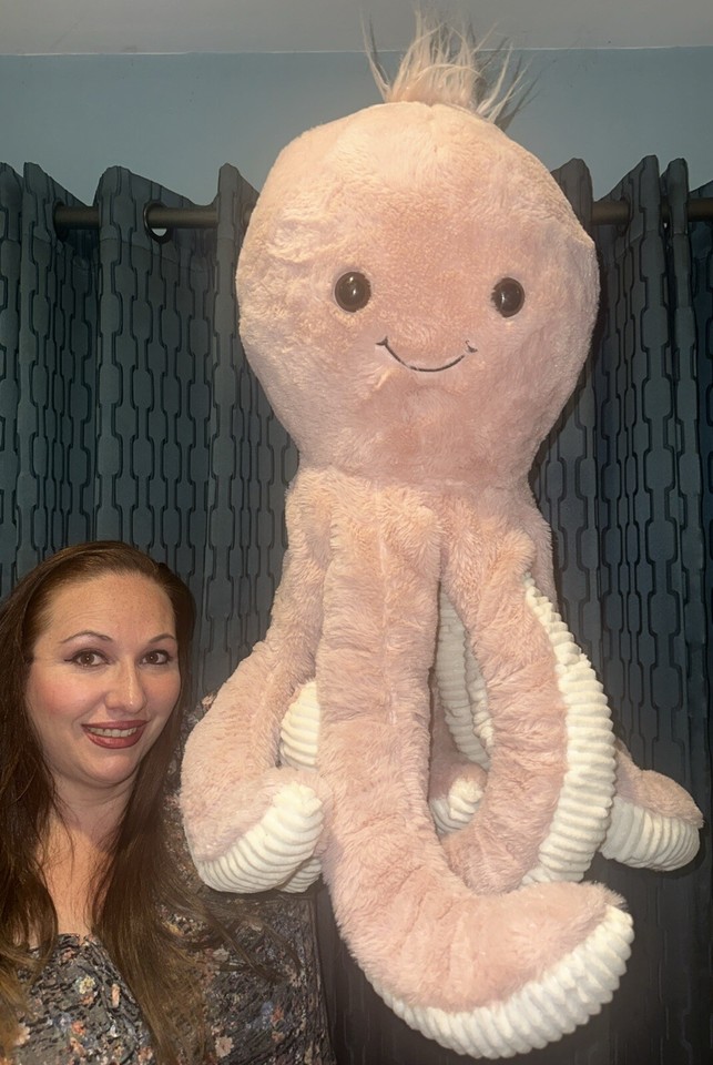 Jumbo 36” Light Pink Octopus Stuffed Animal Plush Sea Ocean Creature ...