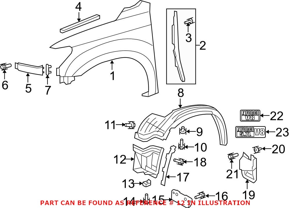 Genuine OEM Fender Liner Extension for Toyota 538050C020 | eBay