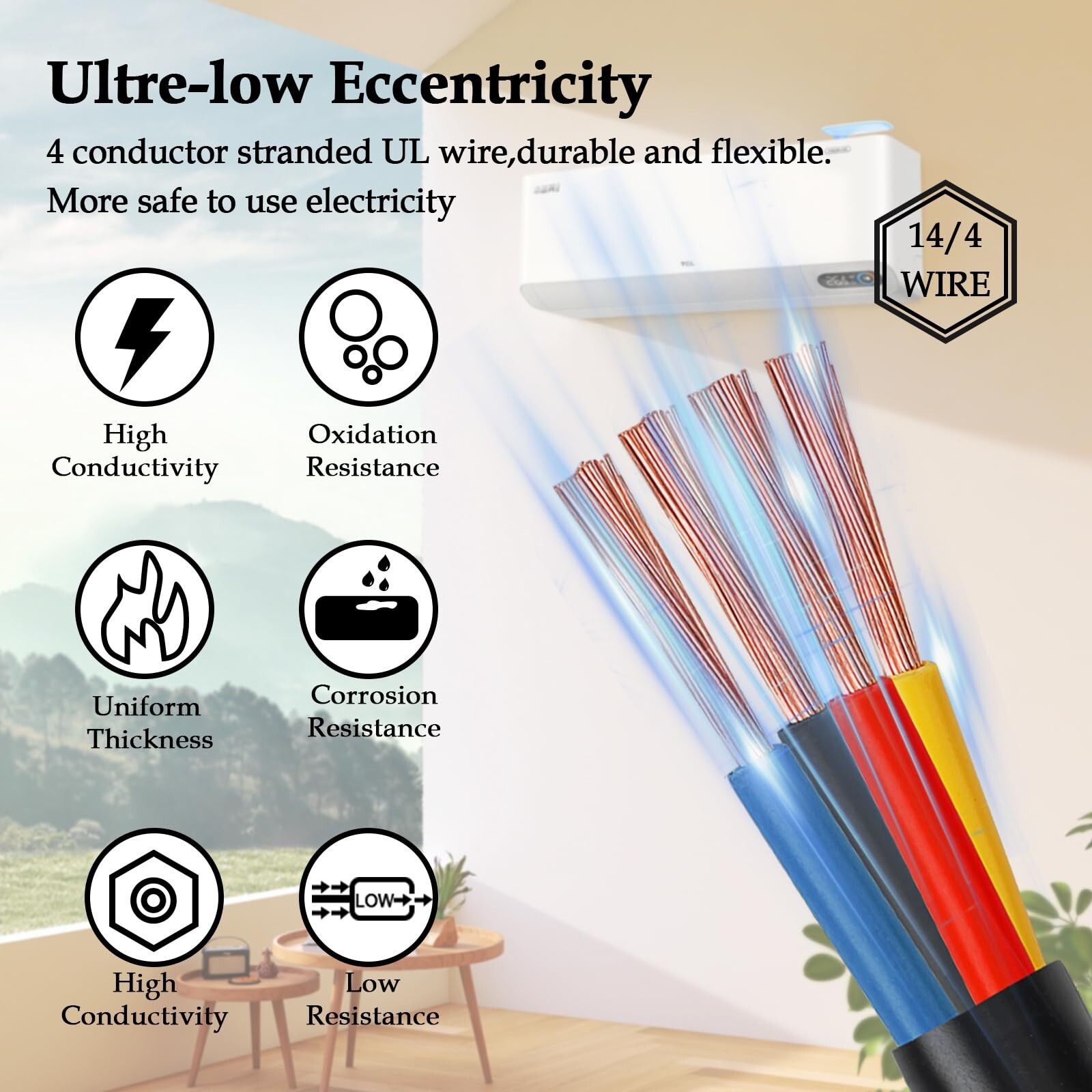 14 AWG 4 Conductor Control Cable - 14/4 Wire 100% Pure Copper For Mini ...