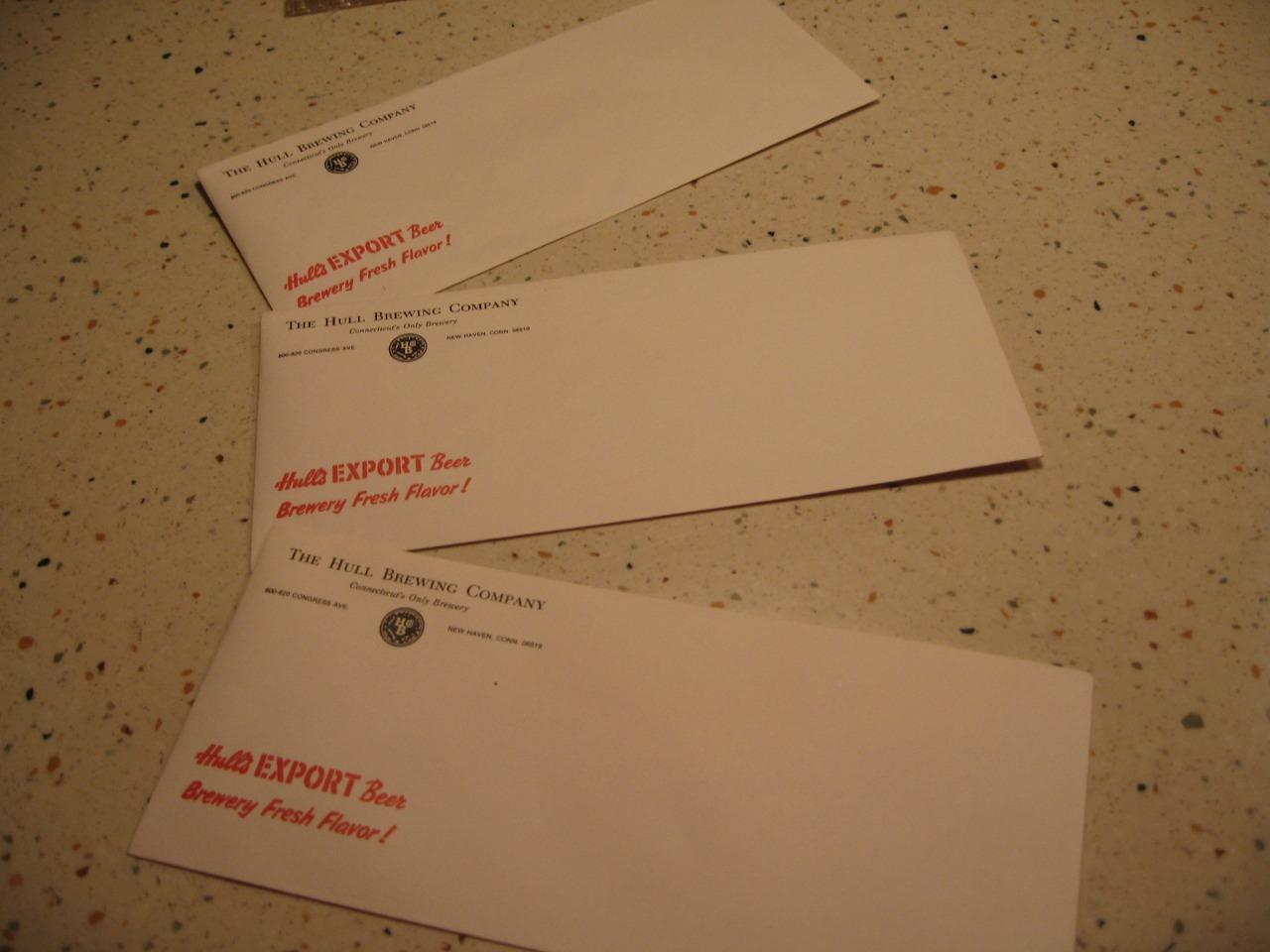 LOT OF 3 THE HULL BREWING CO VINTAGE ENVELOPES 800-820 CONGRESS AVE ...