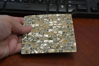 GREEN ABALONE SHELL BLANK INLAY WHITE BACK STICK ON 4 1/4" #T-222C | eBay