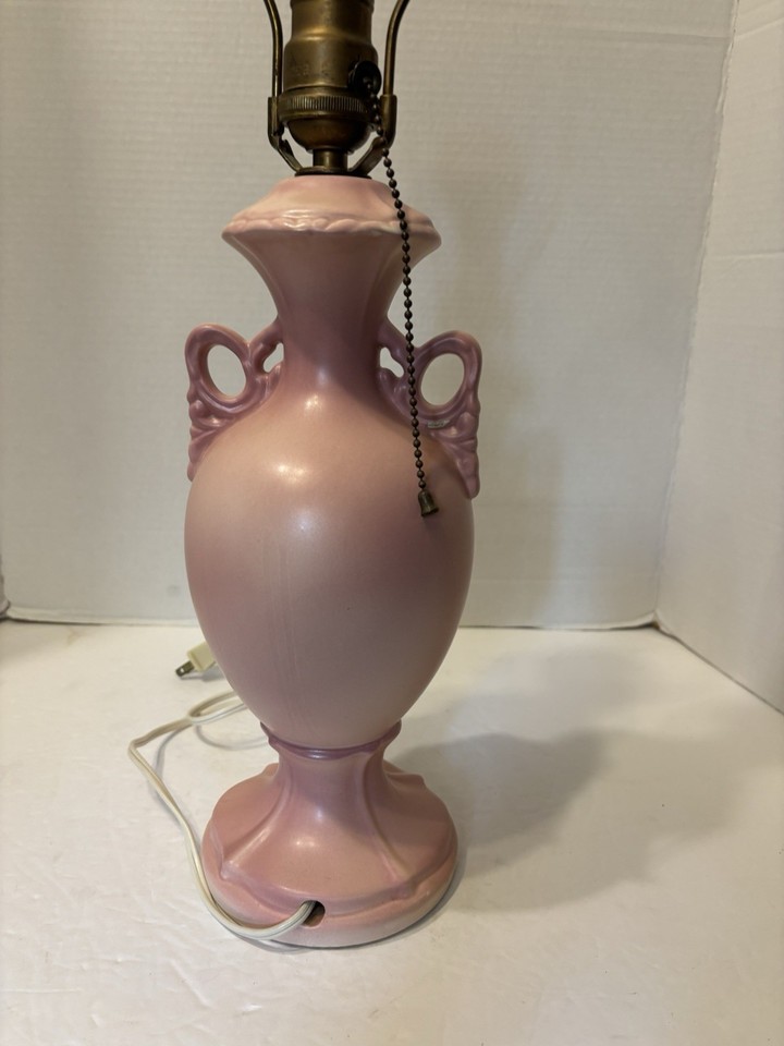 HULL POTTERY TABLE LAMP 13" LIGHT PINK | eBay