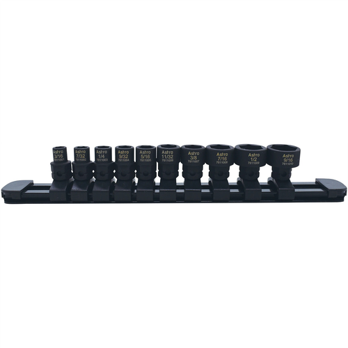 Astro Pneumatic 10-Piece 1/4? Drive Low Profile Nano Impact Sockets ...