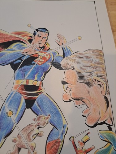 Superman Comic Art Mac From Wayne Boring Full Color 12.5 X 17 Mike ...