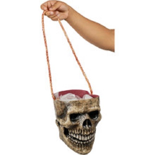 Tan Skull 27959 Decapitated Head Treat Bag Candy Pail Bucket Latex 10 ...