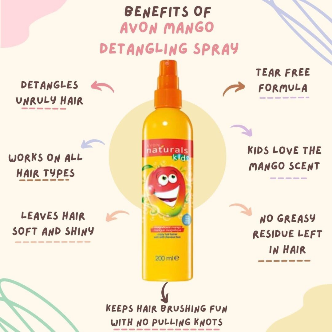 3x Avon Detangling Spray 200ml - Mango, Tangle-Free Hair - Kids & All ...