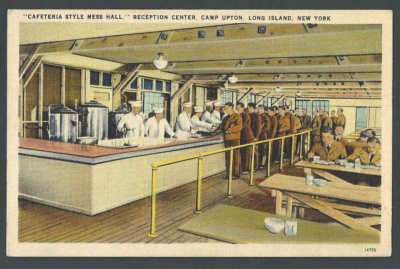 1942 PPC WW2 Long Island City NY Camp Upton Cafeteria Style Mess Hall ...