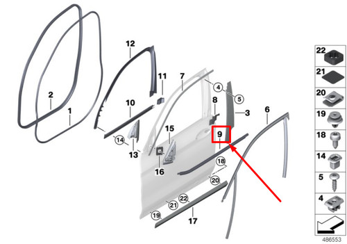 BMW X3 G01 FRONT LEFT DOOR SHAFT COVER 51357410015 7410015 ORIGINAL NO ...