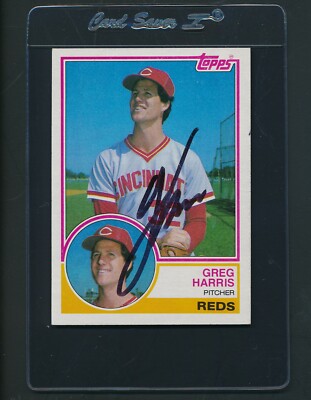 1983 Topps #296 Greg Harris Reds Signed Auto *B437 | eBay