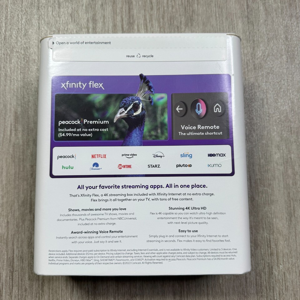 Xfinity Flex 4K UHD Streaming TV Box NEW SEALED With Voice Remote ...
