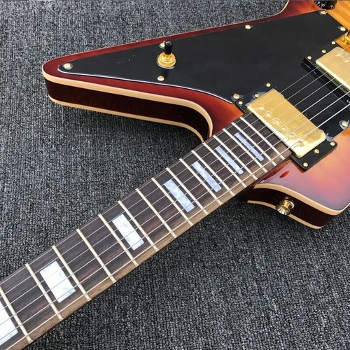 CustomExplorer Electric Guitar Sunburst Color Quilted Maple Top Gold ...