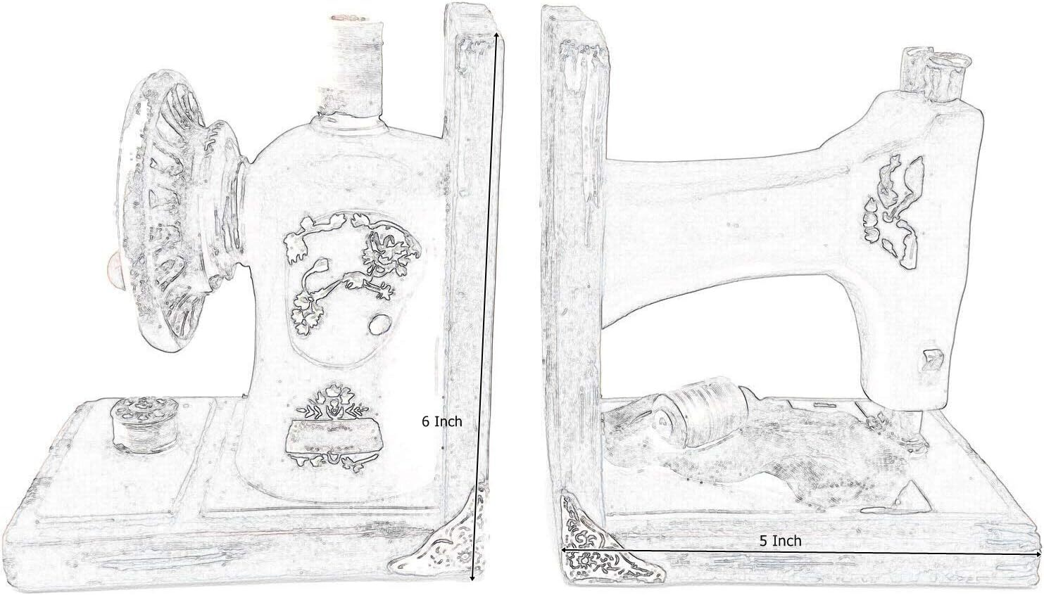 Bellaa 21383 Sewing Machine Bookends Vintage Style 6 Inch Tall for sale ...