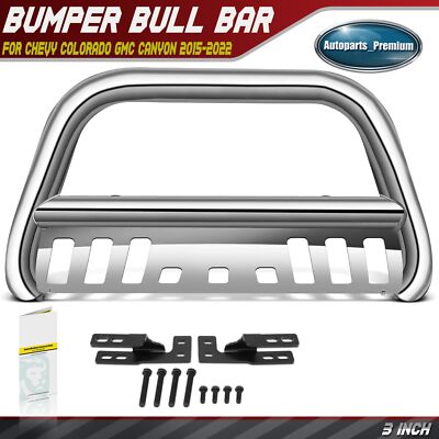3" S/S Bull Bar Push Bumper Grille Guard for Chevy Colorado GMC Canyon ...