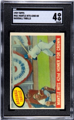 1959 Topps Mantle Hits 42nd HR #461 SGC 4. GC101 | eBay