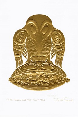 The Raven and the First Men Bill Reid Gold Embossed Art Card Northwest ...