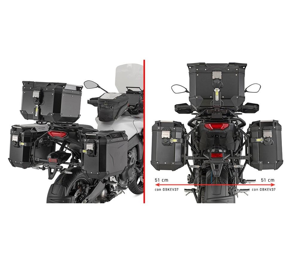 OUTBACK EVO SMART ALU SIDE CASES 77 LT GIVI YAMAHA TRACER 9 / GT / GT+ ...