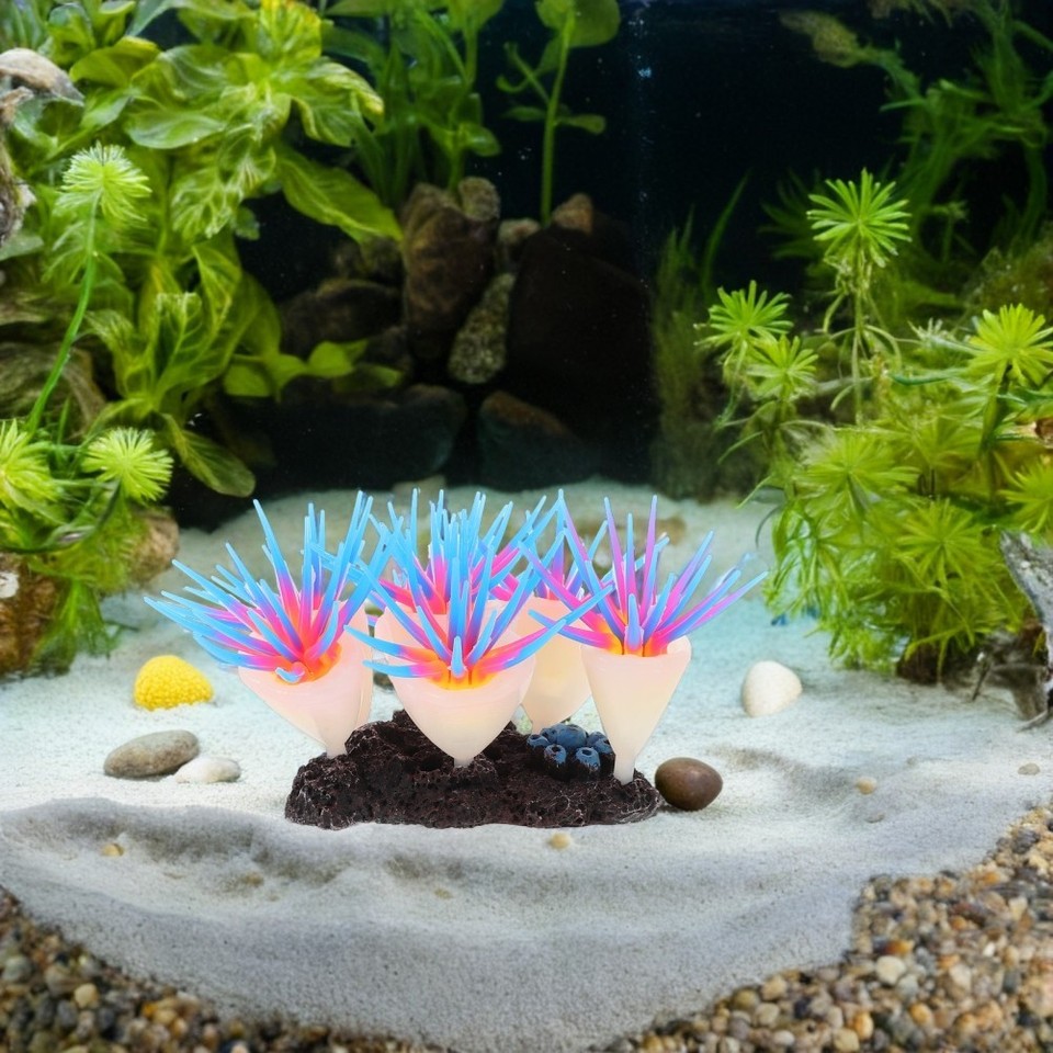 Fish Tank Flower Decor Aquarium Decorative Plants Mini Artificial ...