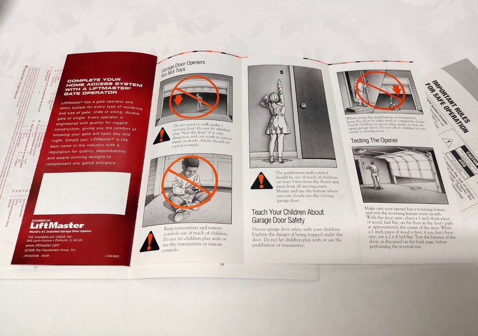 2011 Lift Master Security Garage Door Opener Owner's Manual P3s | eBay