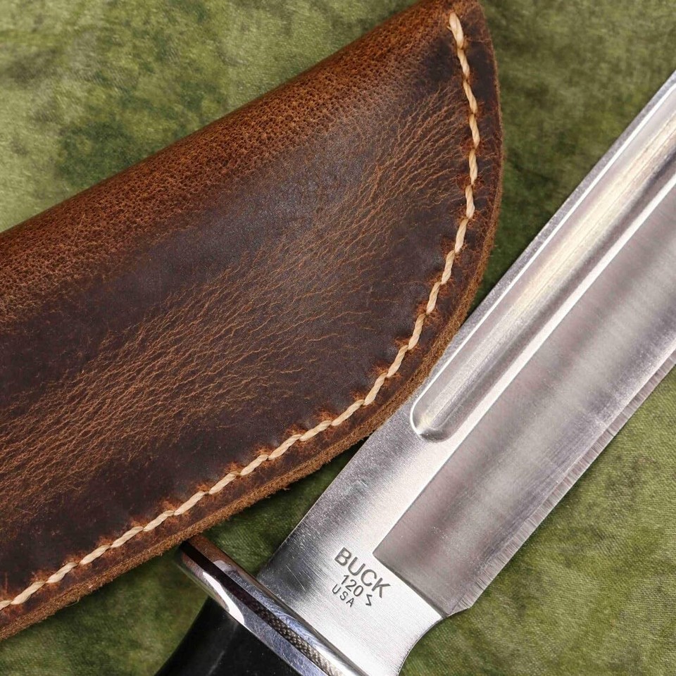 Full grain Leather Sheath for Buck 120 Knife, knife holder, fixed blade ...