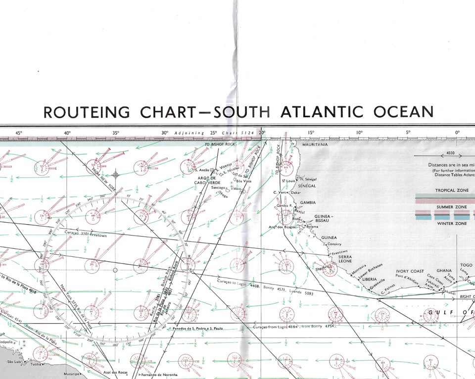 Admiralty 5125(4) Routeing Chart South Atlantic Ocean April Map Chart ...