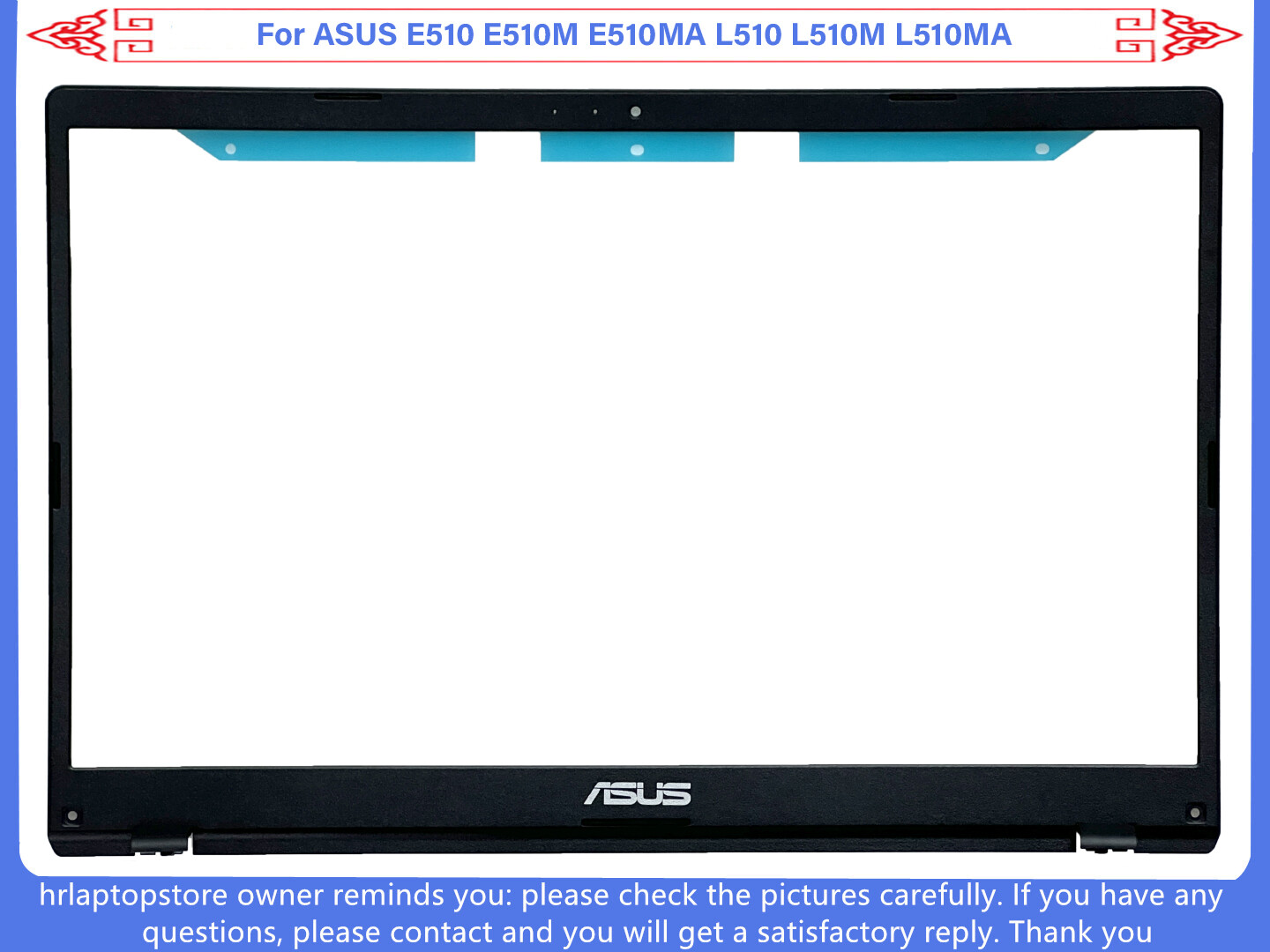 New For ASUS E510 E510M E510MA L510 L510M L510MA Lcd Front Bezel Cover ...