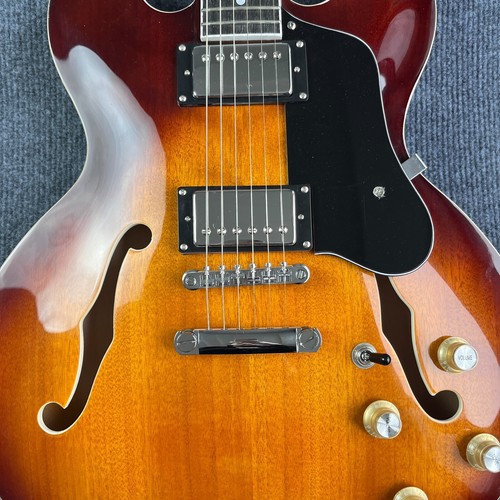 Sunset Color 335 Electric Guitar, Semi-Hollow Body Rosewood Fingerboard ...