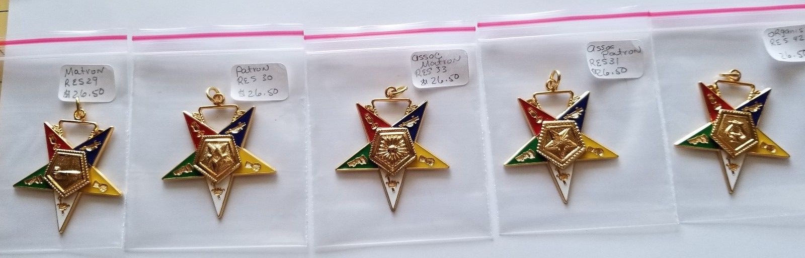 Chapter Jewel Order of Eastern Star Star Point Ruth OES 1 1/2 | eBay