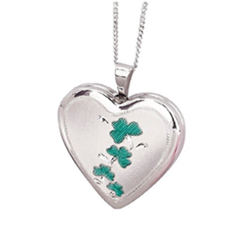 Sterling Silver Shamrock Heart Locket | eBay